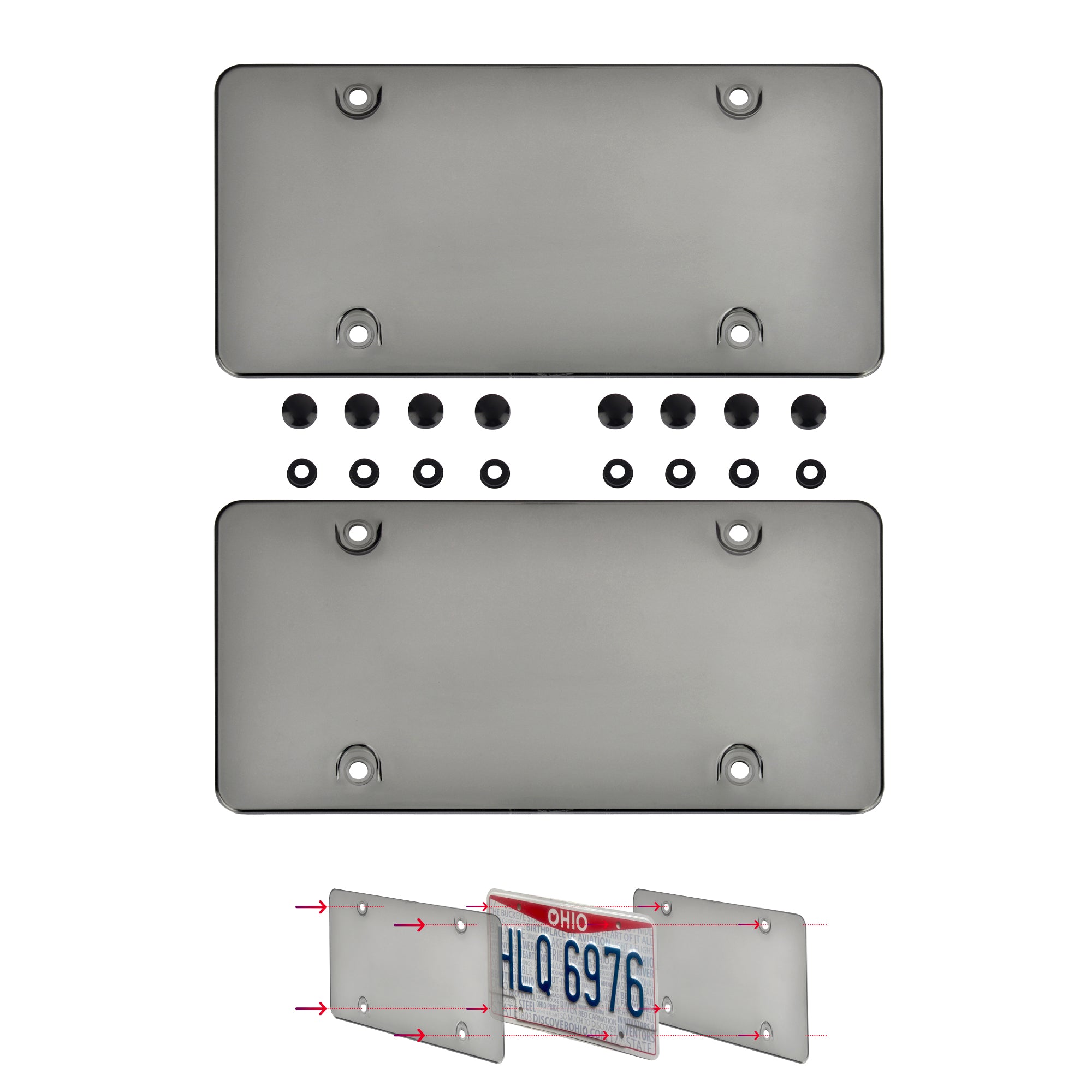 Universal Tinted Licence Plate Shield Set - 2pcs – Ecoliner USA
